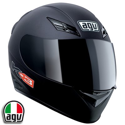 AGV K3 Mono Flat Black Motorcycle Helmet Large AGV SPA – ITALY ...