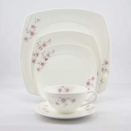 Fine Bone China Athena 5 Piece Dinner Set | superdinnerwaretools