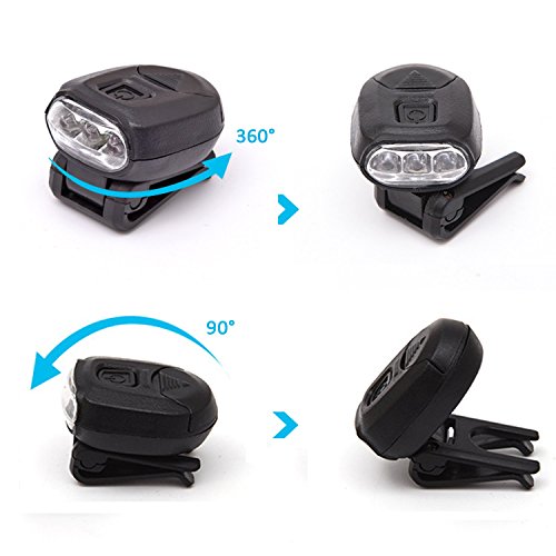 Fishing Cap Lamps Freehawk ® 3 LED Headlamp Hat Clip Night Light Hands ...