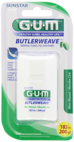 SUNSTAR BUTLER Gum Dental Floss Butlerweave Mint Waxed, 2 Count Health ...