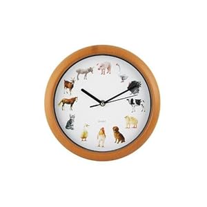 ANIMAL CLOCK. Wall clock featuring 12 different farm animal sounds each ...