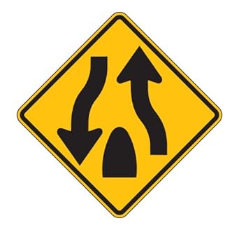 Tapco W6-2 Diamond Grade Cubed Warning Sign, Legend "Divided Highway ...