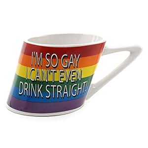 Amazon.com | Rainbow Slanted Mug "I'm So Gay I Can't Even Drink ...