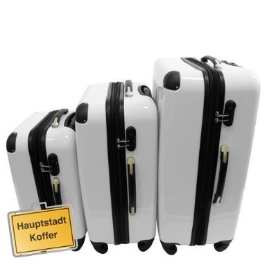 Trolley-Koffer-Set 3-tlg. *4 Rollen*Dehnfalte*Farbe: Weiss ...