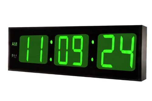 DBTech 0124GRN Huge Large Big Oversized Digital LED Clock Green ...