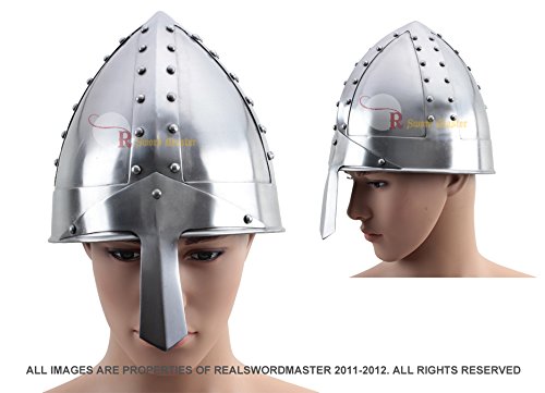 Swordmaster Medieval Norman Nasal Helm Knight Helmet 18 Gauge Steel ...