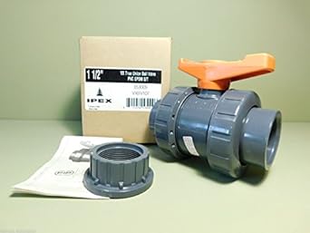 IPEX VX True Union Ball Valve PVC EPDM 1 1/2" Valve VXBV107: Amazon.com ...