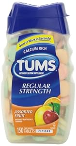 Amazon.com: Tums Regular Strength Antacid Tablets, Assorted Fruit, 150 ...