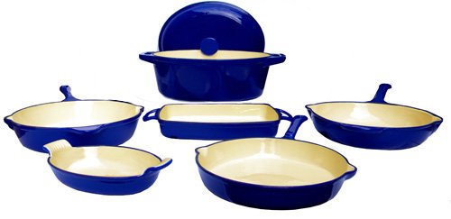 7 Piece Enamel Blue Cast Iron Set Review | Bakeware Review