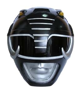 Amazon.com: Wearable Black Mighty Morphin Power Rangers Cosplay Helmet ...