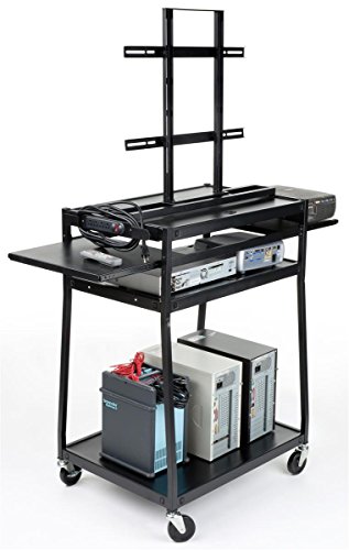 Displays2go Audio Visual Cart with Universal TV Mount and Dual Side ...