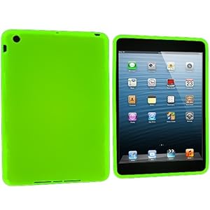 Neon Green Silicone Rubber Gel Soft Skin Case Cover for Apple iPad Mini ...