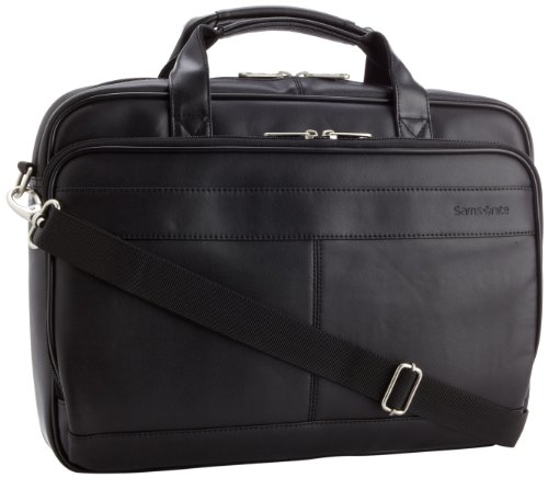 Samsonite Luggage Leather Slim Briefcase, Black, 16 Inch by Samsonite ...