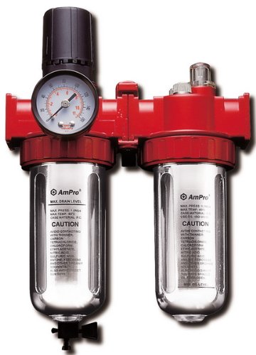 ampro tools ar2664 3/8-inch air filter-regulator and lubricator ...