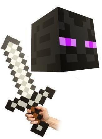 Amazon.com: Official Minecraft Enderman Head with Foam Sword Costume ...