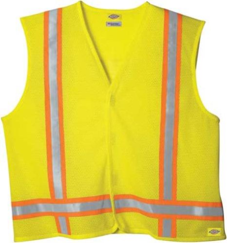 Dickie’s VE200AY High Visibility Yellow ANSI Class 1 Tri-Color Safety ...