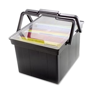 Amazon.com : ADVANTUS Companion Letter/Legal Portable Plastic File Box ...