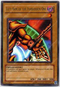 Amazon.com: Left Arm of Exodia The Forbidden One - Legend of Blue Eyes ...