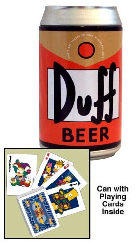 Simpsons Duff Beer Can with Playing Cards - FindGift.com