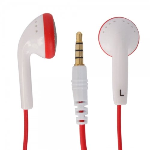 Red & White 3.5mm Stereo Earphone Headsets with Volume Control ...