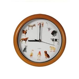 Amazon.com: ANIMAL CLOCK. Wall clock Farm - Featuring 12 different farm ...