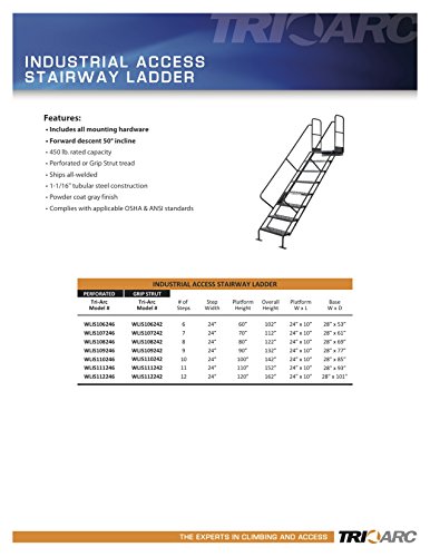 Buy Tri-Arc WLIS109246 9-Step Industrial Access Stairway Ladder with ...
