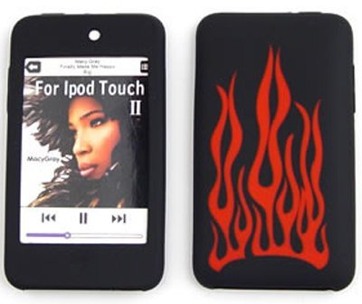 Black Friday Sales Apple iTouch 2 Deluxe Silicon SkinRedFlame on Black ...