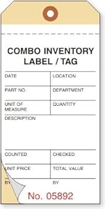 Amazon.com : Inventory Count, Date, Location, NCR 2-Part Tag with ...