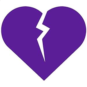 Amazon.com - Broken Heart Decal Sticker (purple, 5 inch) - Wall Decor ...