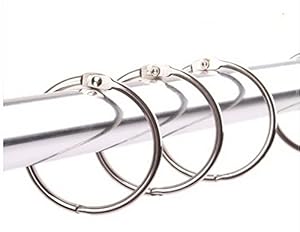 Set of 12 Round Shape Metal Shower Curtain Rings Durable Curtain Hoops ...