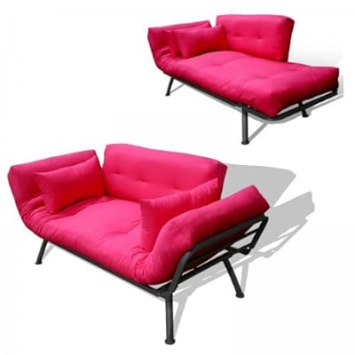 Modern Loft Solid Series Mali Futon Combo (Hot Pink) (29H x 31W x 61D ...