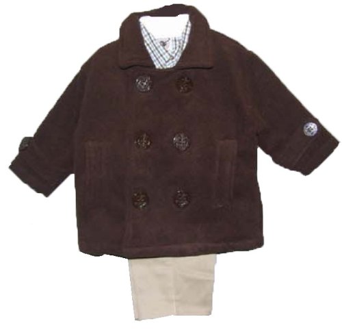 Good Lad Boys 3-Piece Infant Peacoat Jacket Set (2T, Brown): mkwheel247 ...
