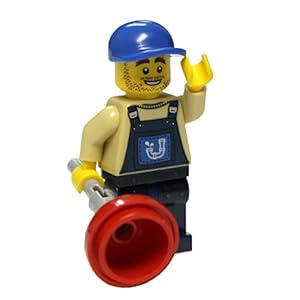 Amazon.com: LEGO Plumber Joe with Plunger Minifigure: Toys & Games
