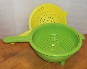 Amazon.com: Tupperware Double Colander in Green: Tupperware Strainer ...