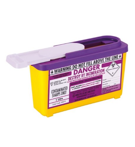 Sharps Guard colour coded sharps bin 1 litre purple | Nakosite