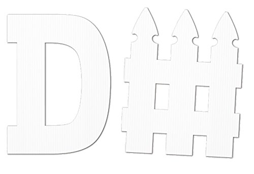 D - Fence White Plastic Cutout Sign nearly 1/2 inch thick - Sturdy ...
