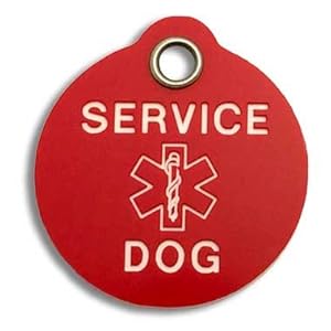 Amazon.com : Pet ID Tag - Service Dog - Rugged Red Plastic Tag with ...