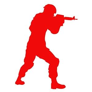 Amazon.com: Auto Vynamics - MILITARY-SOLDIER03-3-GRED - Gloss Red Vinyl ...