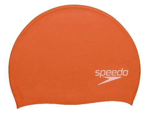 Speedo Silicone Solid Swim Cap, Orange, One Size Sporting Goods Water ...