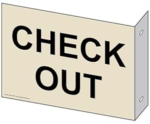 Amazon.com : Check Out Sign NHE-17835Proj-BLKonAlmond Information ...
