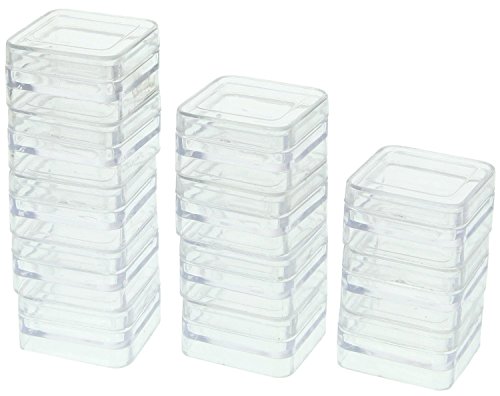 SE 8741BB 12 Stackable Square Plastic Containers, Clear Arts ...