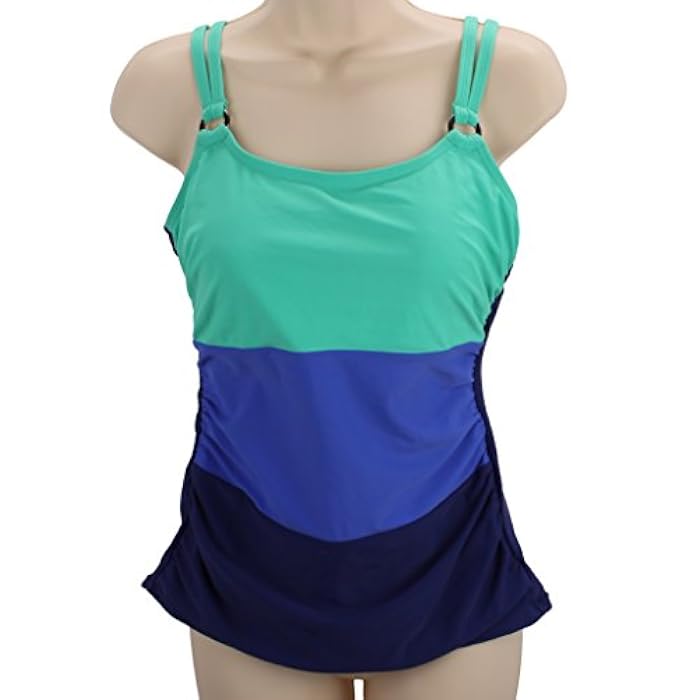 Croft & Barrow D-Cup Turquoise Tankini Top For Women - Size 6d