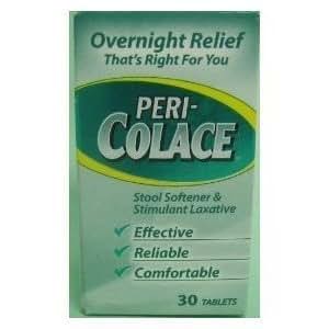 Amazon.com: Peri-Colace Stool Softner & Stimulant Laxative, 30 Tablets ...
