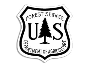 Amazon.com: (Licensed) WHITE US Forest Service Shield Logo Sticker ...