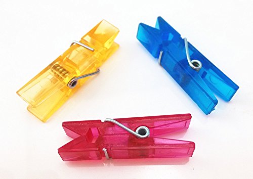 Yueton 50pcs Mini Colorful Clear Plastic Clothespins Clip, Clothes Line ...