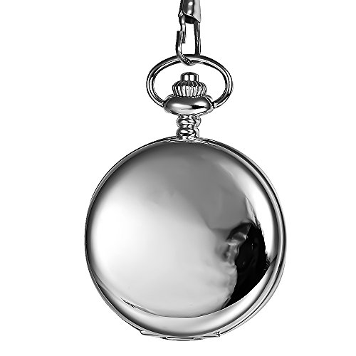 Купить Mudder Classic Smooth Surface Mechanical Silver Pocket Watch ...