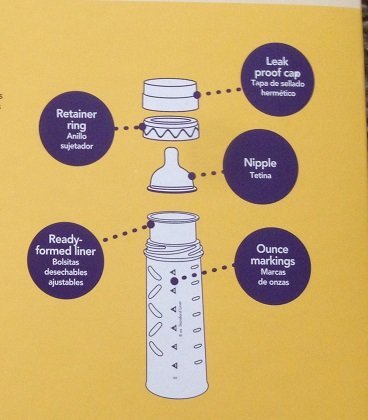 Babies R Us BPA Free 8 Oz. Disposable Baby Bottles 4 Piece Starter Set ...