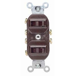 Leviton 5243 15 Amp, 120/277 Volt, Duplex Style Two 3-Way Combination ...