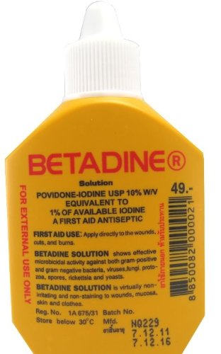 BETADINE POVIDONE IODINE FIRST AID SOLUTION ANTISEPTIC CUTS WOUNDS ...