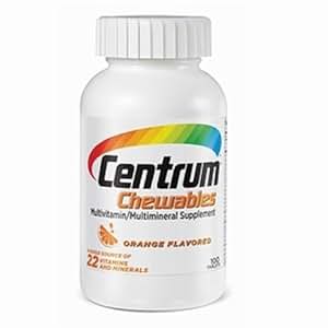 Amazon.com: Centrum Chewable Multivitamin, Orange Flavored, 300 Tablets ...